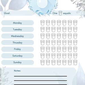 Printable Weekly Water Tracker | Weekly Water Intake Tracker ...