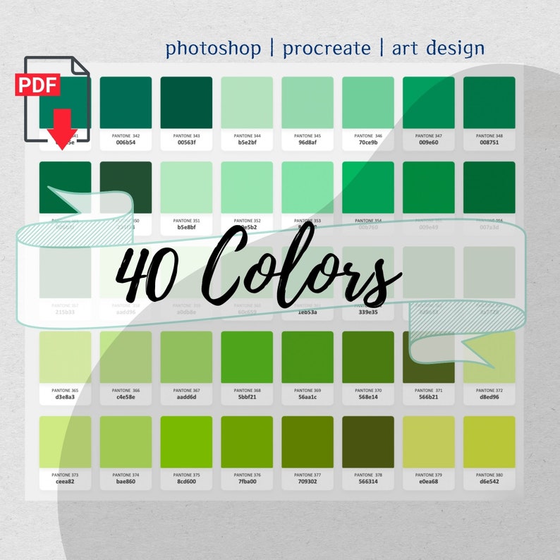 40 Color Palette Swatches Pdf Hex Code Instant Download Procreate ...
