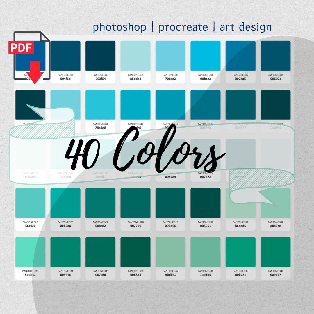 40 Color Palette Swatches Pdf Hex Code Instant Download Procreate ...