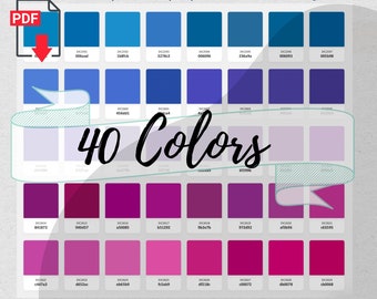 40 Color Palette Swatches Pdf Hex Code Instant Download Procreate ...