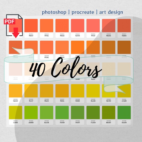 40 Color Palette Swatches Pdf Hex Code Instant Download | Etsy