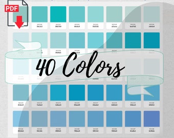 40 Color Palette Swatches Pdf Hex Code Instant Download Procreate ...