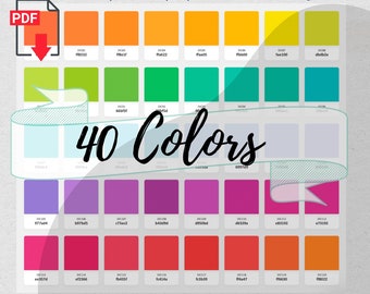 40 Color Palette Swatches Pdf Hex Code Instant Download Procreate ...