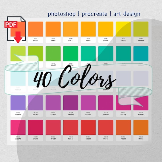 40 Color Palette Swatches Pdf Hex Code Instant Download | Etsy