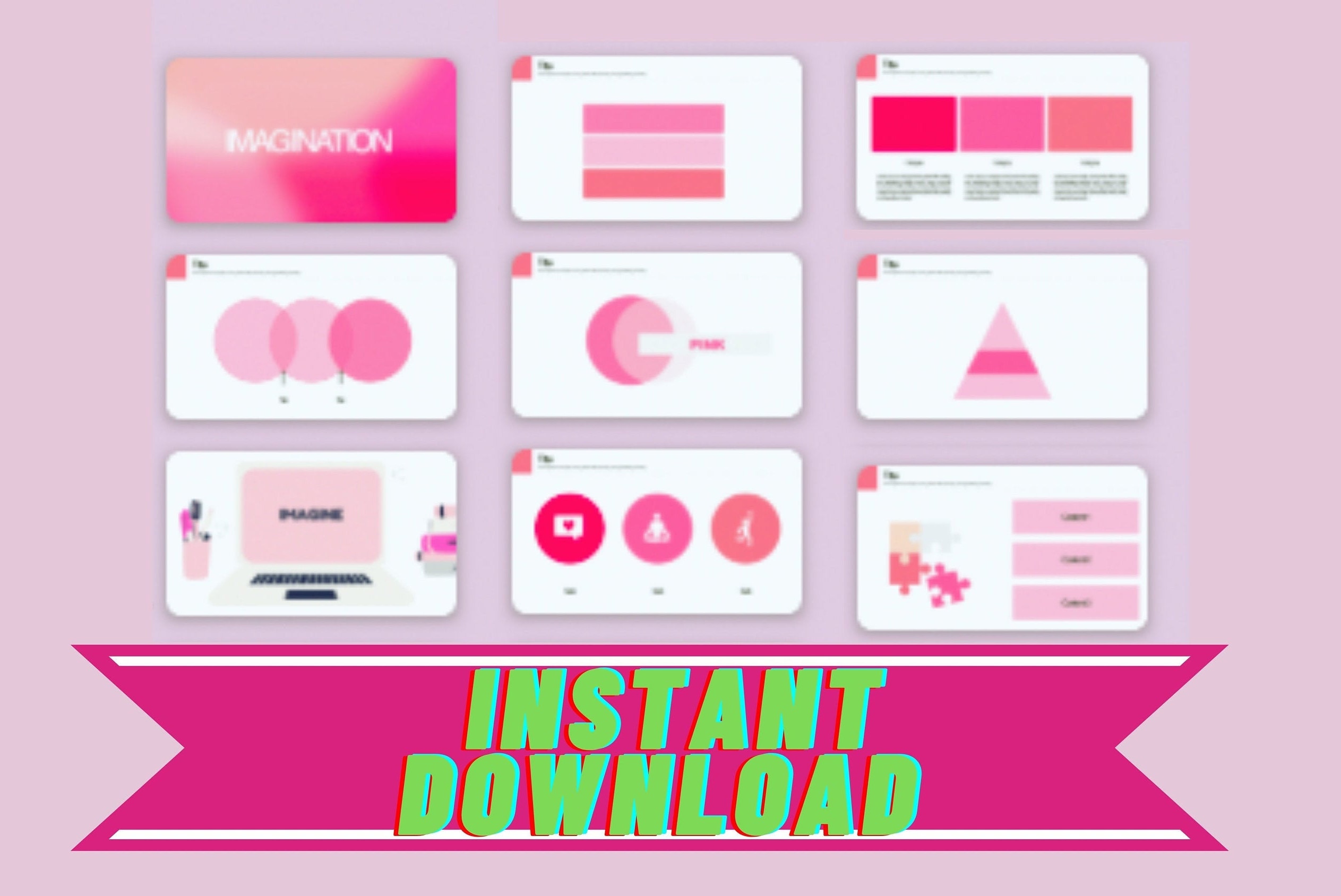 Hot Pink Vibrant Engergetic Color Mix Powerpoint Template Digital ...
