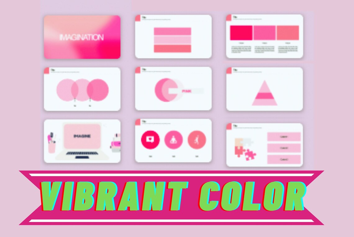 Hot Pink Vibrant Engergetic Color Mix Powerpoint Template Digital ...