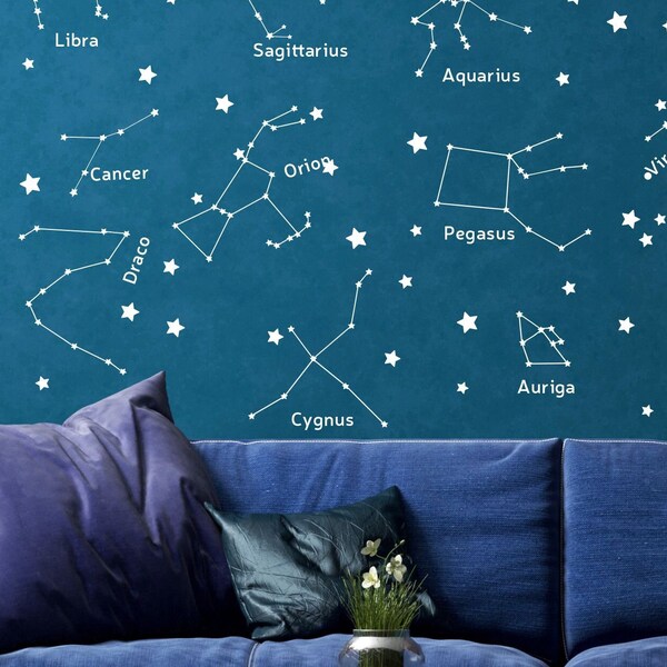 Constellation Wall Decal - Etsy