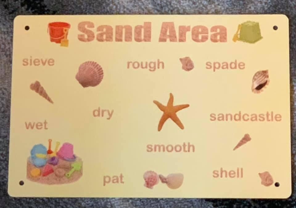 Weatherproof garden sign sand area 27cmX18cm | Etsy