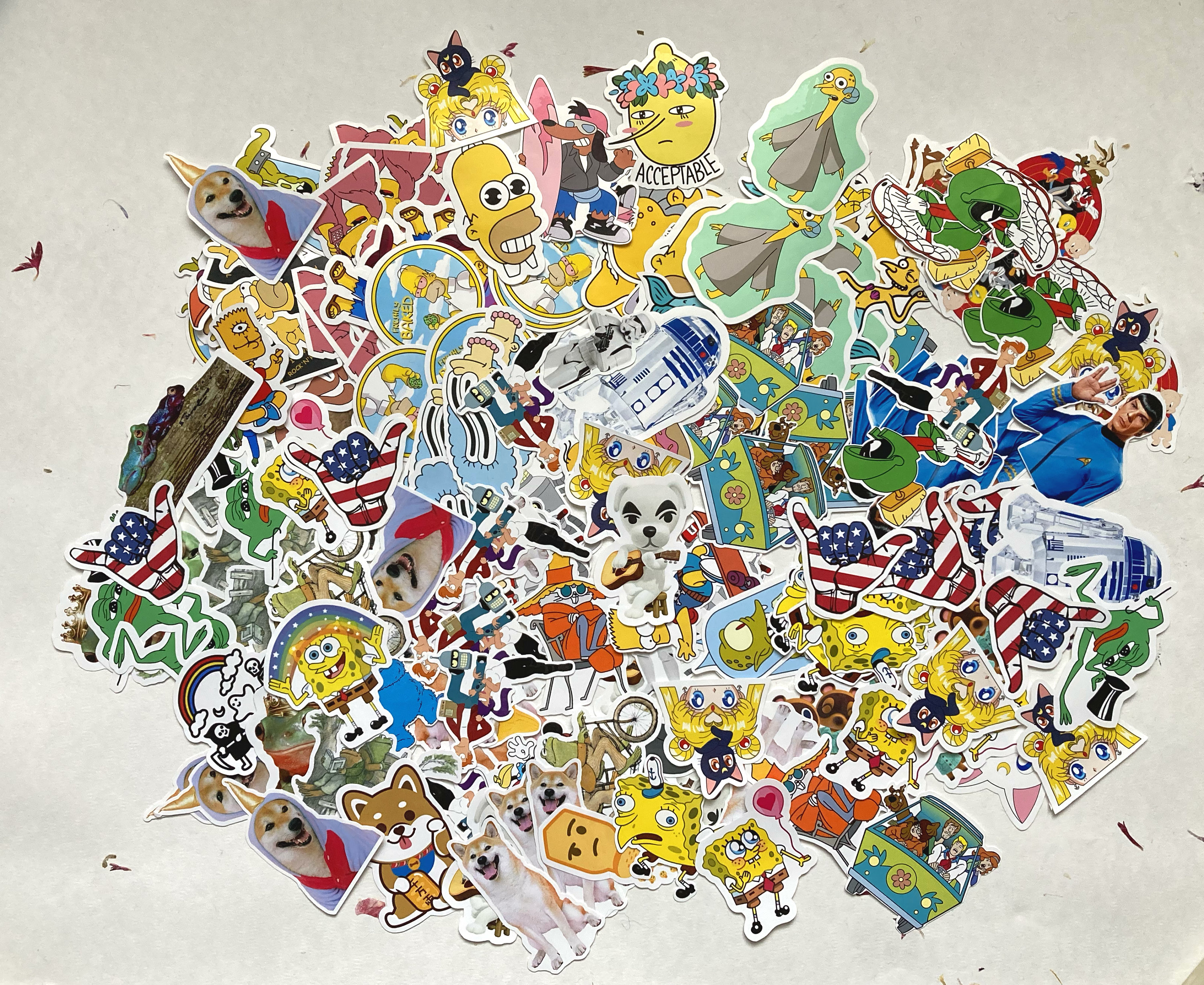 15 Random Sticker Pack the Simpsons, Adventure Time, Old Skool TV Shows ...