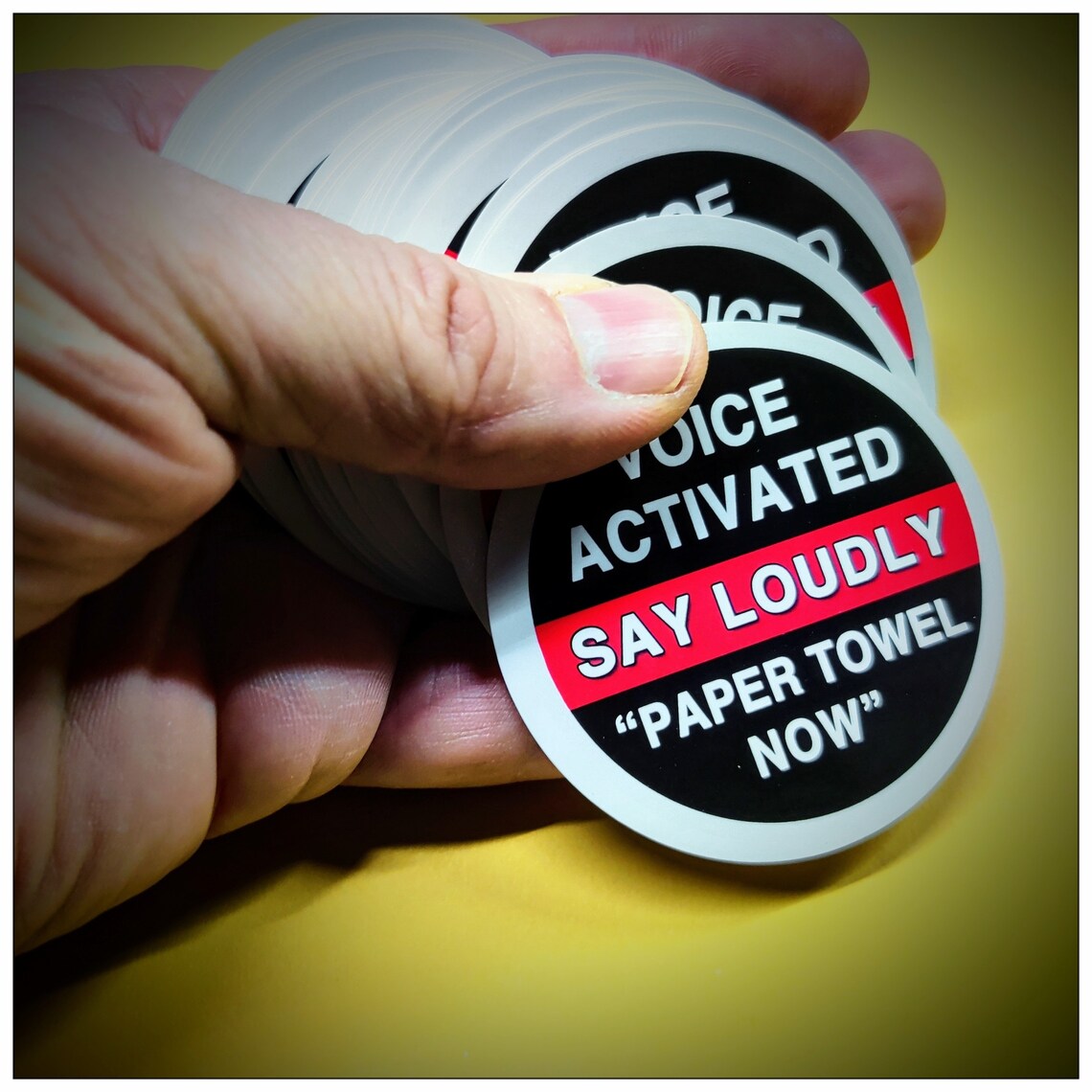 VOICE ACTIVATED STICKER for Public Paper Towel Dispensers / Special Buy ...