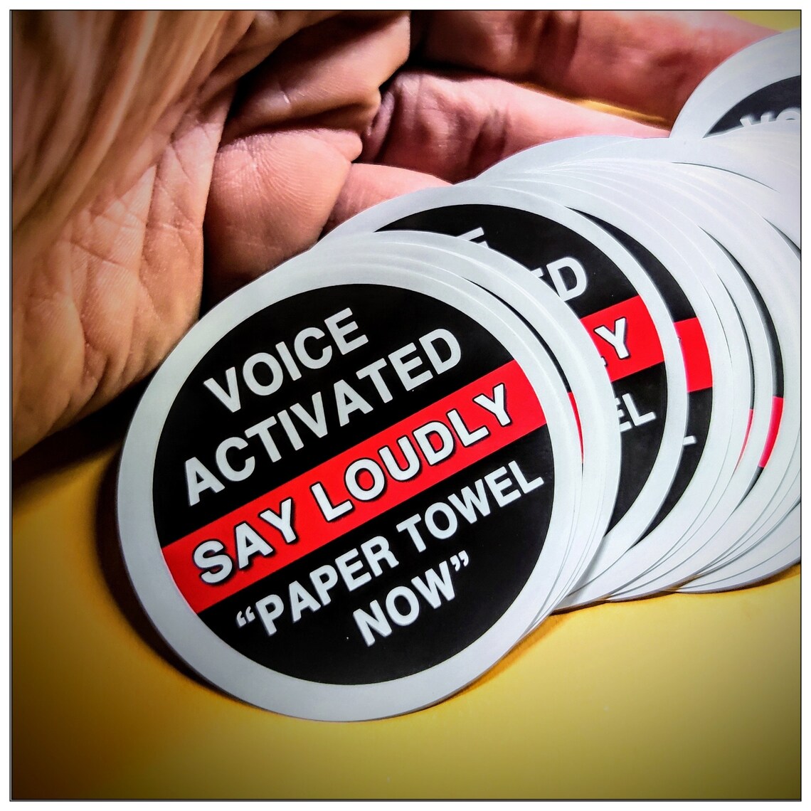 VOICE ACTIVATED STICKER for Public Paper Towel Dispensers / Special Buy ...