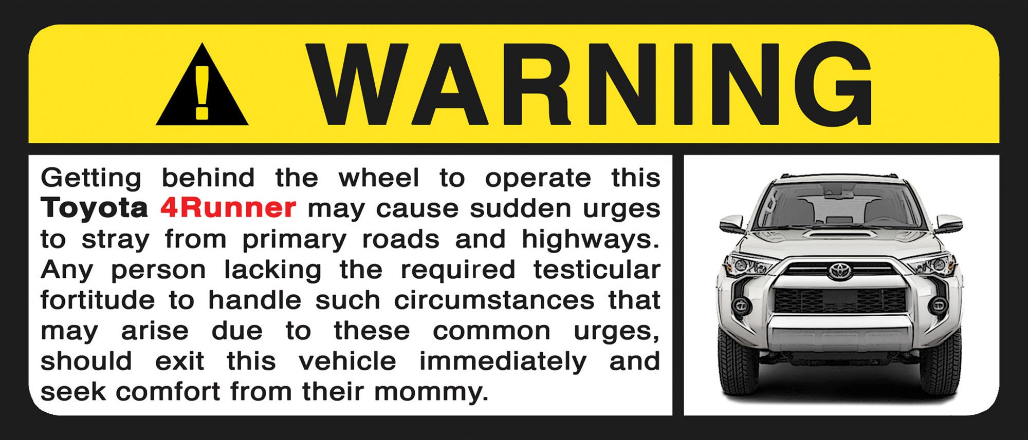 Toyota 4runner / WARNING Label SPECIAL Buy 1 / Get 1 - Etsy
