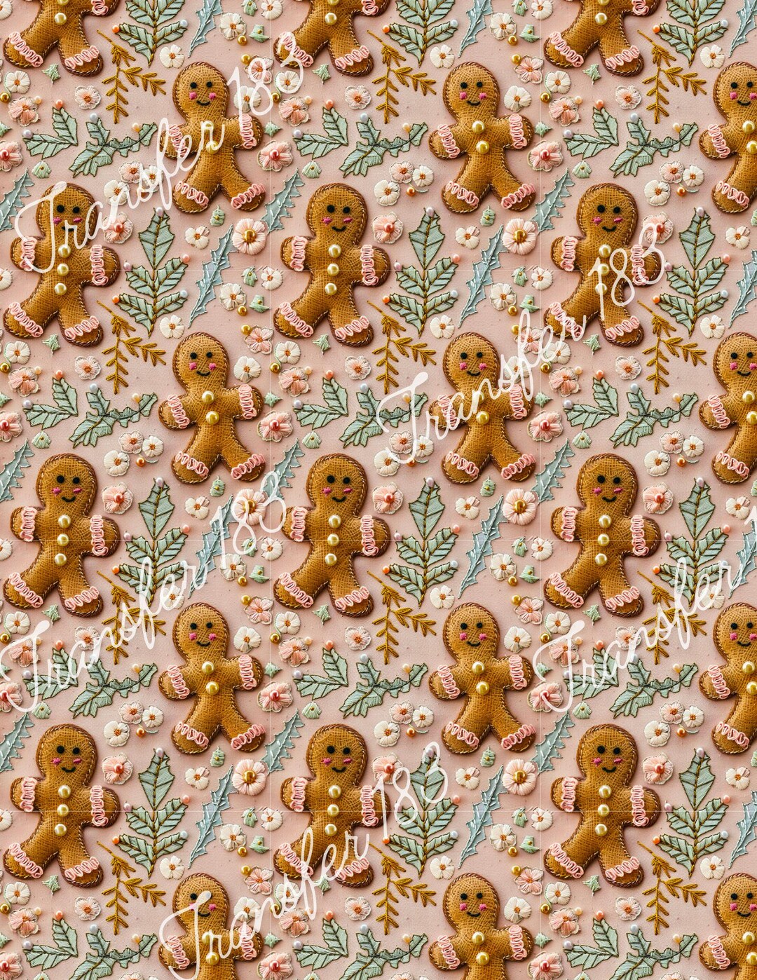 TP183 | Pink Gingerbread Man Transfer for Clay | Image Transfer ...