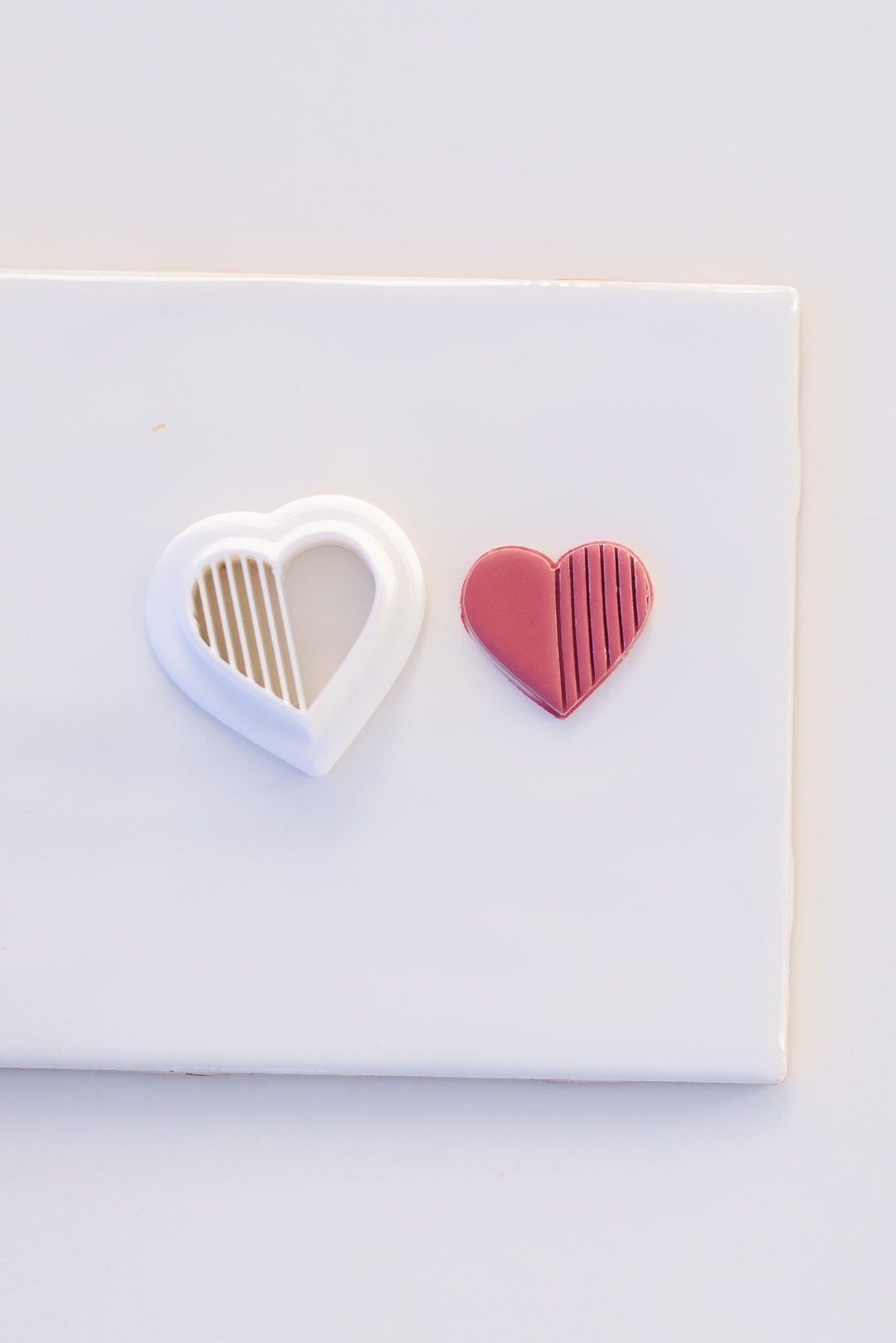Embossed Heart Cutter Heart Cutter Polymer Clay Valentines - Etsy