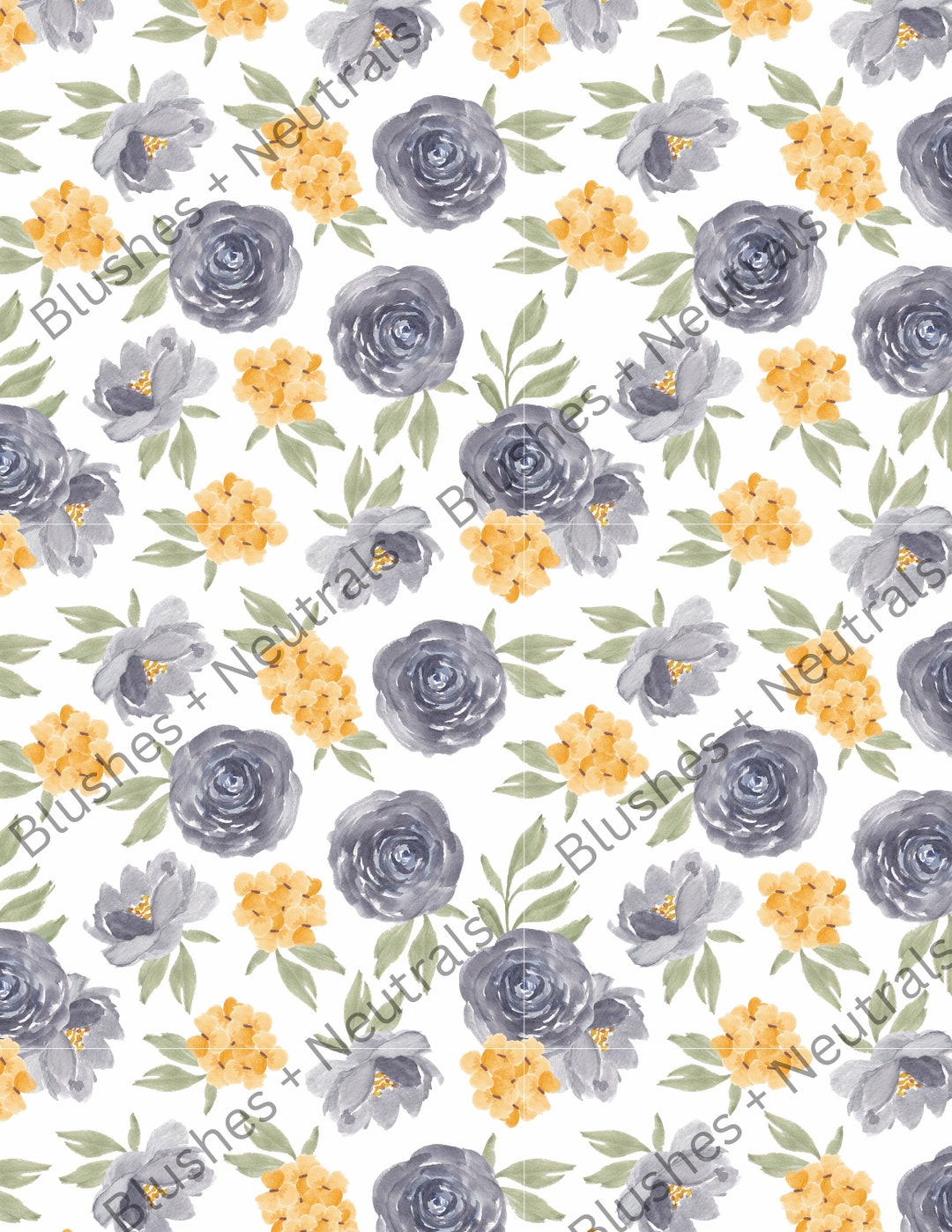 TP82 | Blue and Yellow Flower Transfer Paper | Water Transfer for Clay ...