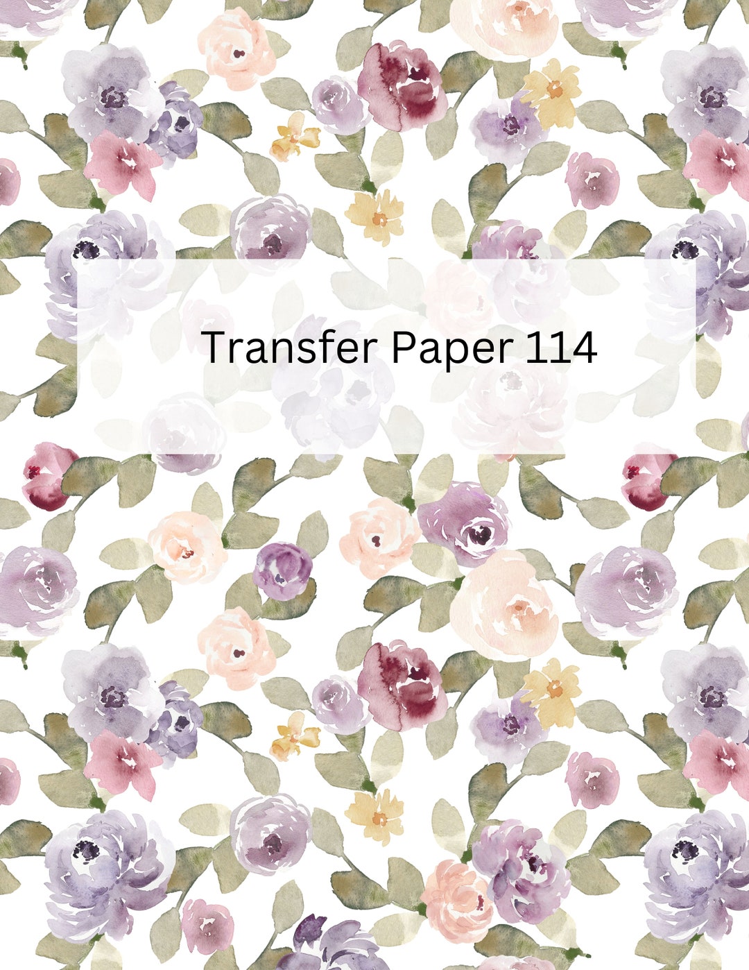 TP114 | Purple Watercolor Floral Transfer Sheet | Image Transfer for Polymer Clay | Clay ...