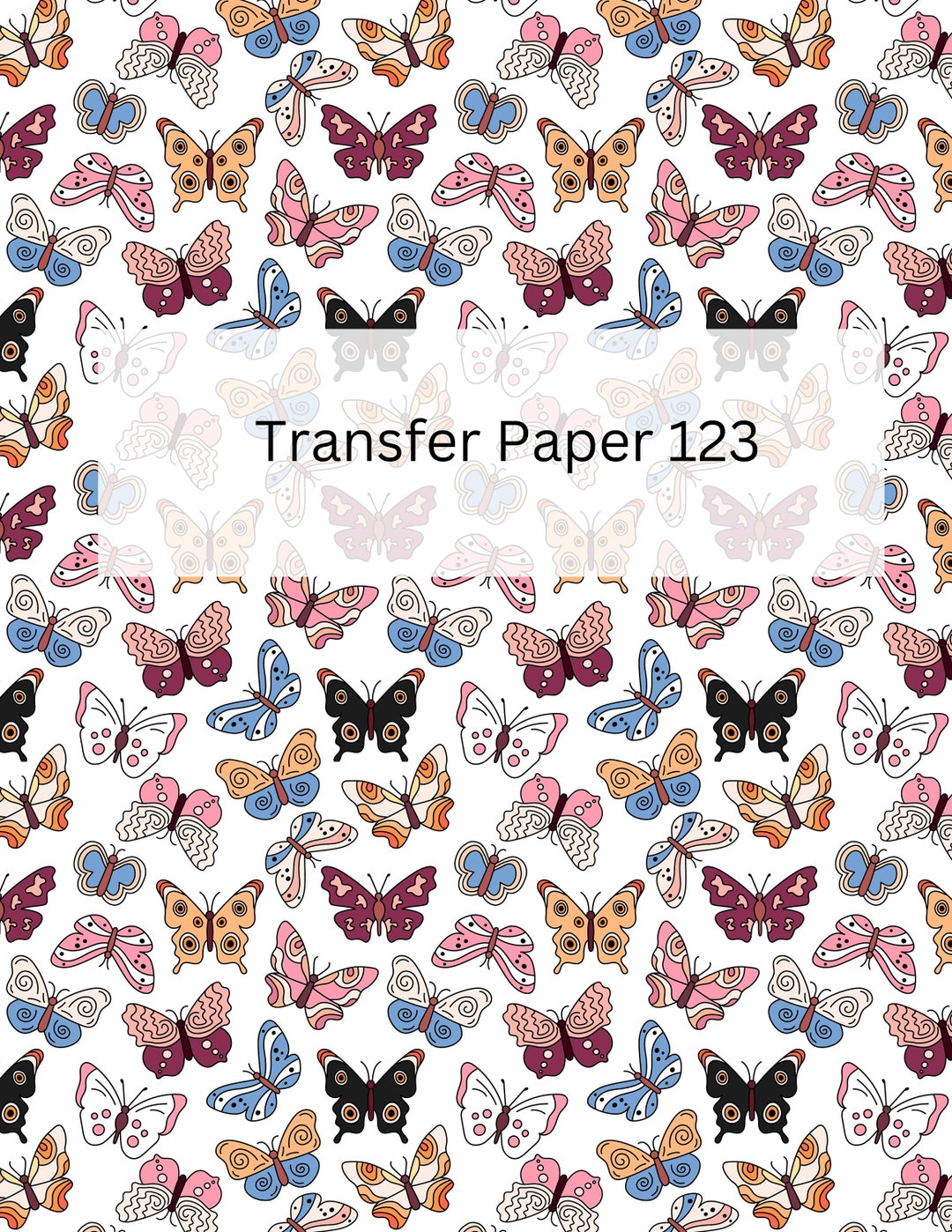 TP123 | Colorful Butterfly Transfer Sheet | Clay Image Transfer ...