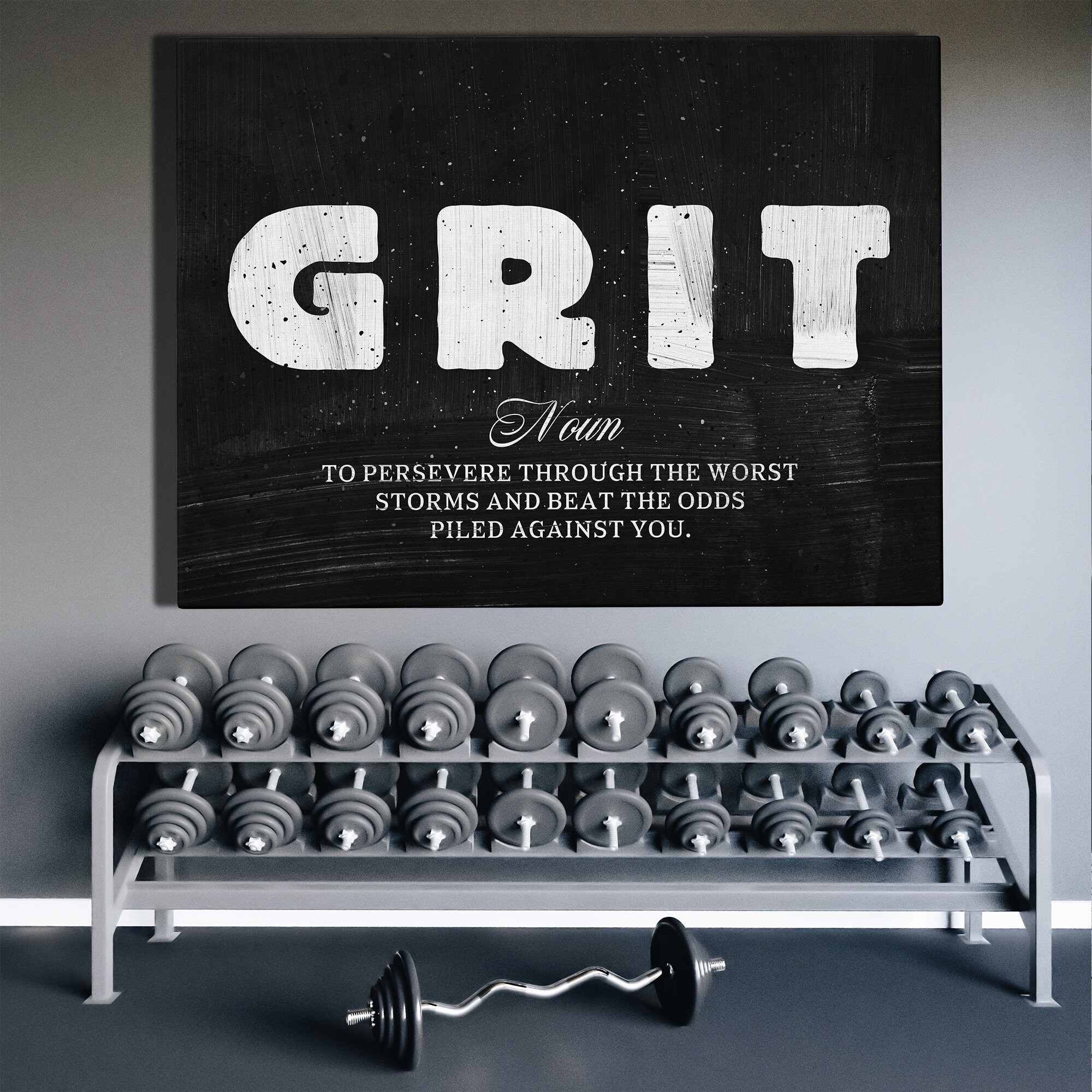 Grit Defined WALL ART Large Words on Canvas Wall Art White - Etsy