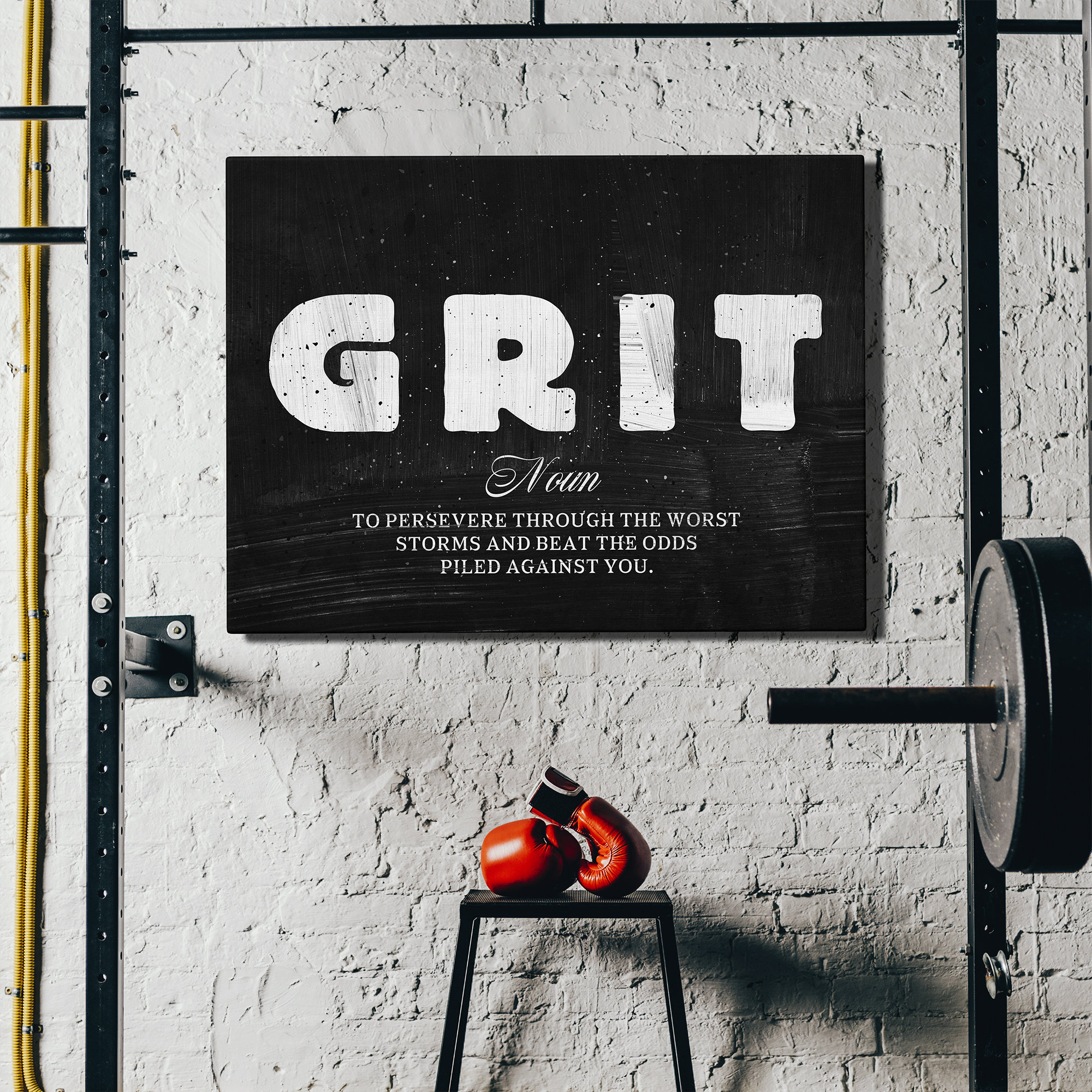 Grit Defined WALL ART Large Words on Canvas Wall Art White - Etsy