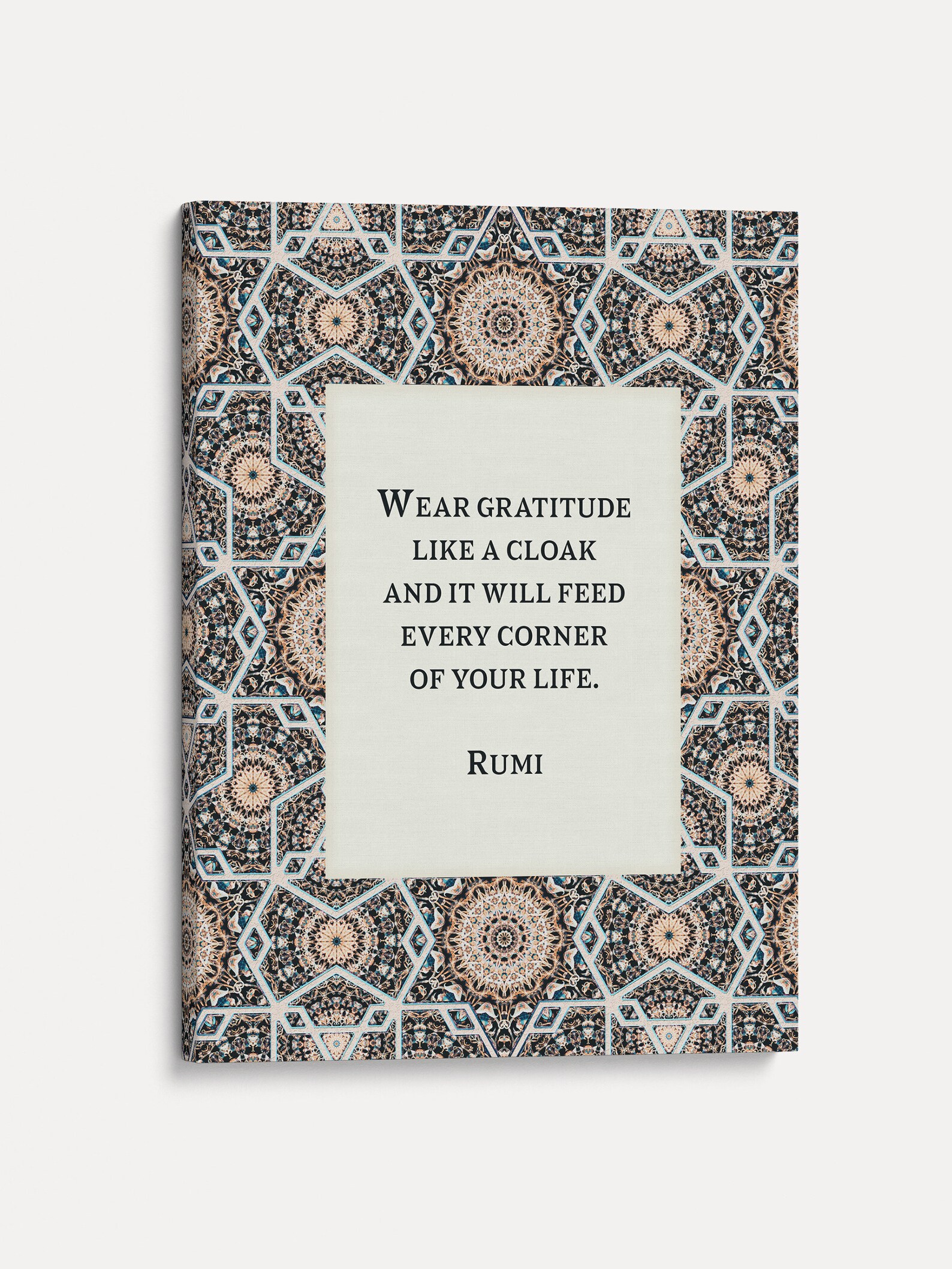 Gratitude WALL ART Rumi Poem, Geometric Pattern, Poetry Wall Decor ...