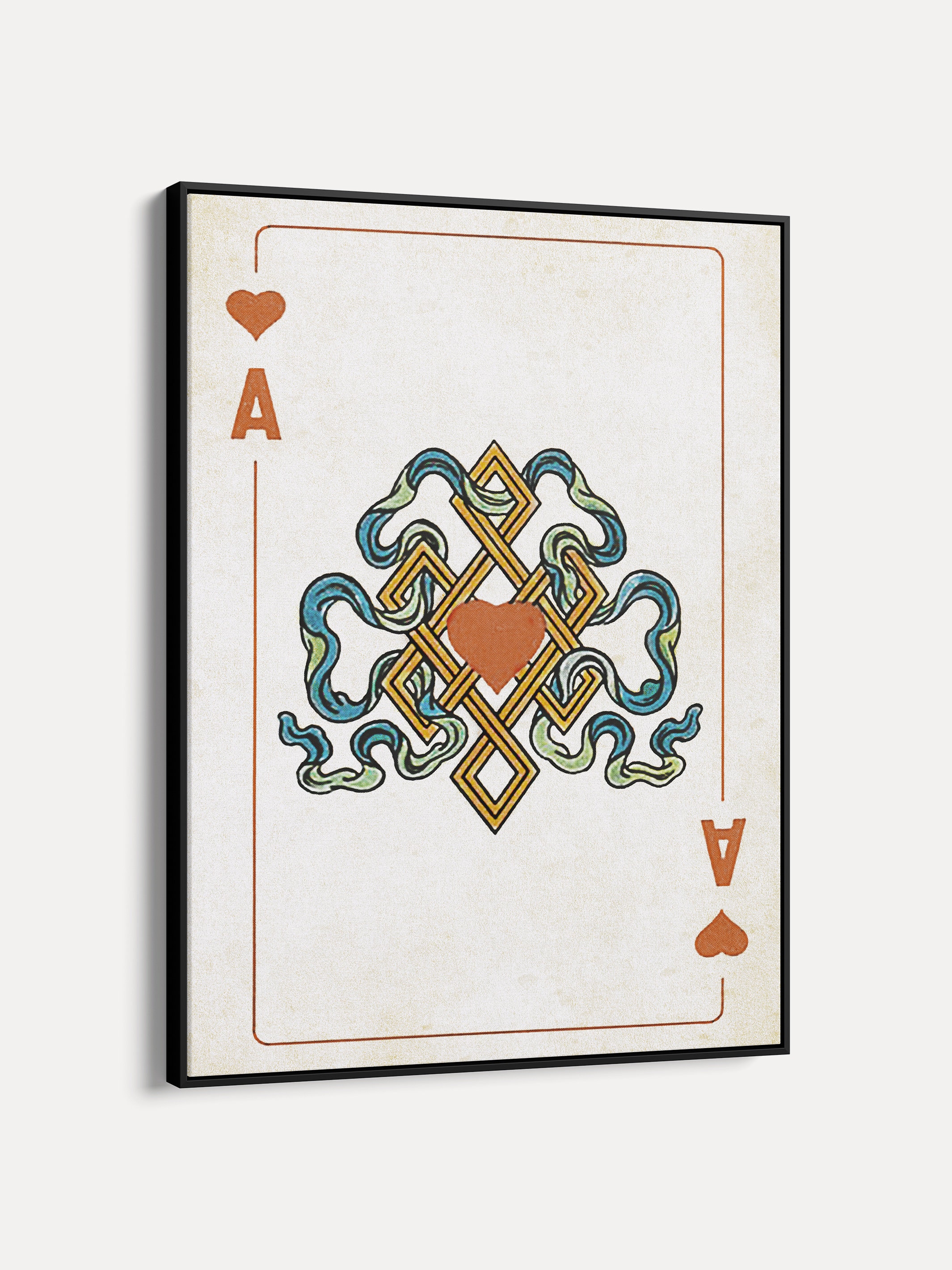 Ace of Hearts WALL ART Playing Cards Canvas Art Print, Vintage Cards ...