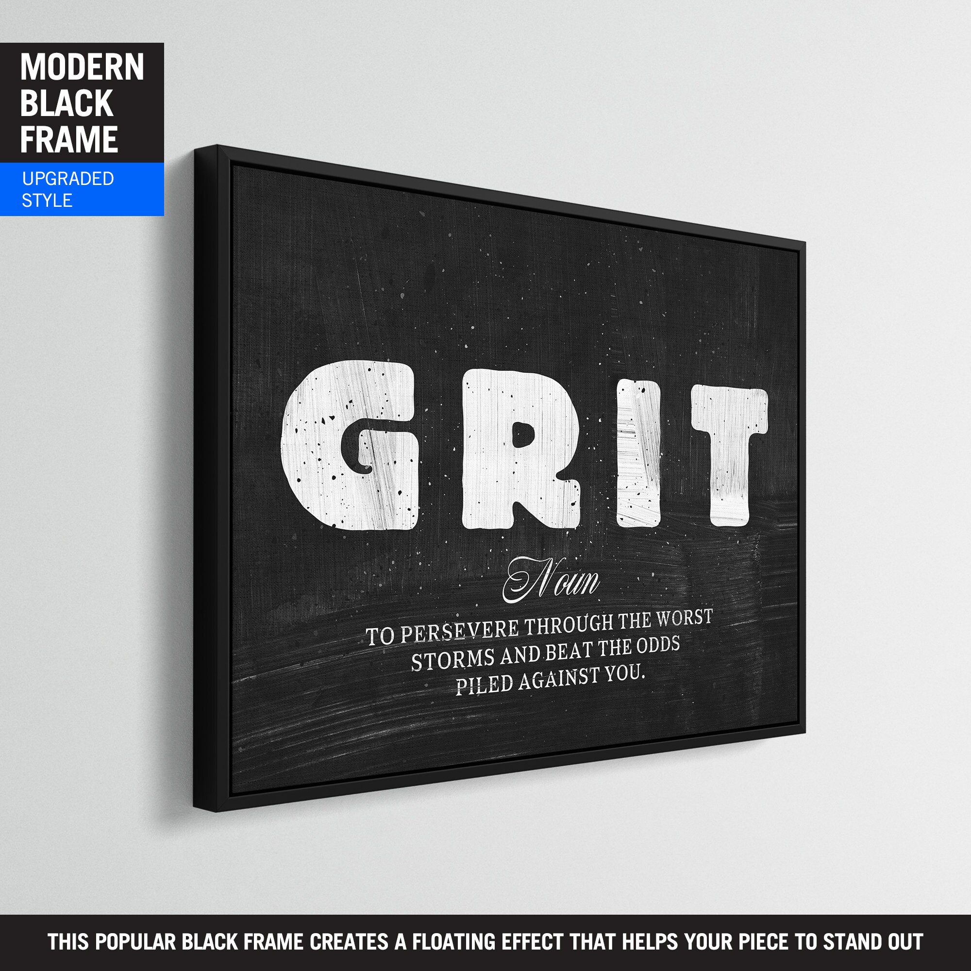 Grit Defined WALL ART Large Words on Canvas Wall Art White - Etsy