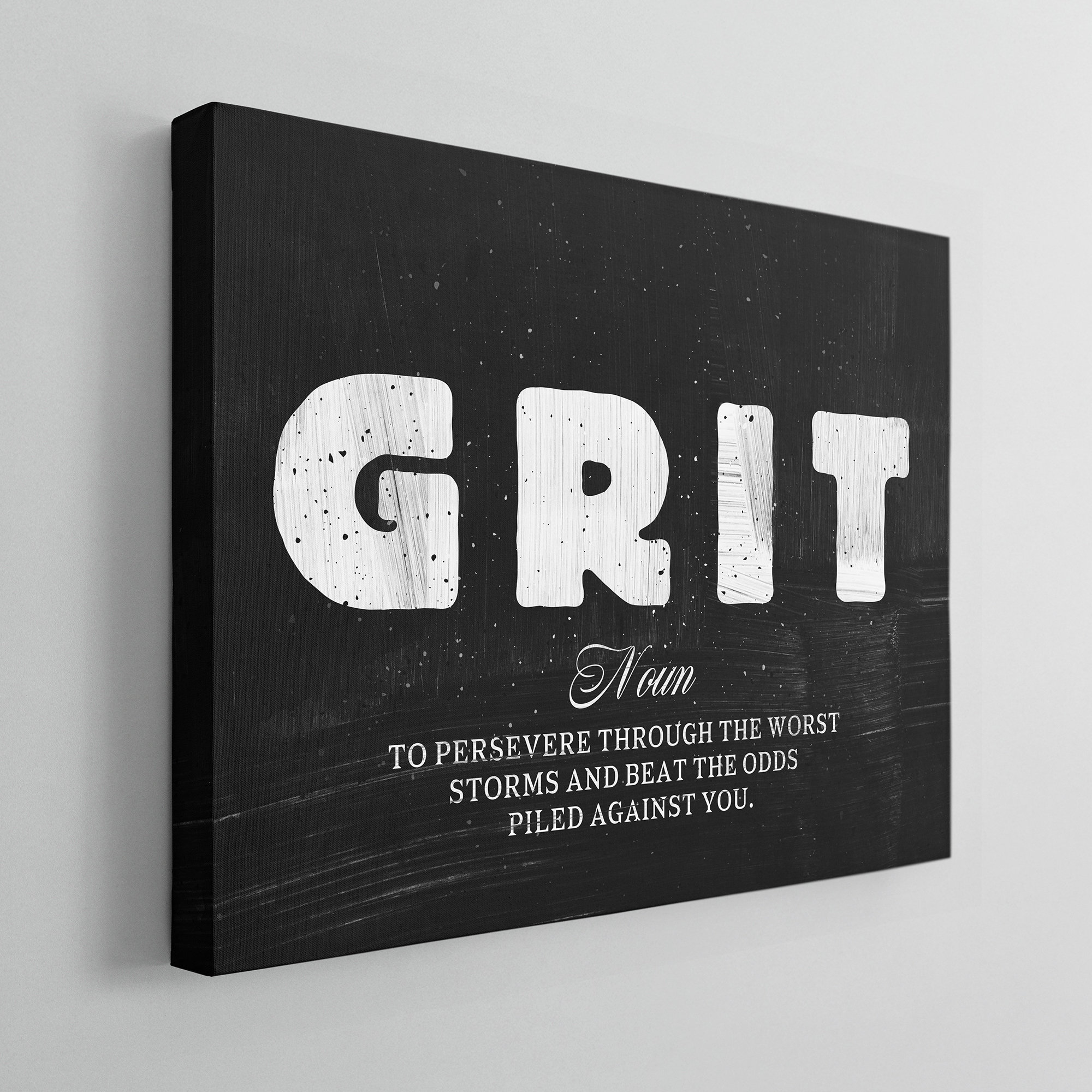 Grit Defined WALL ART Large Words on Canvas Wall Art White - Etsy