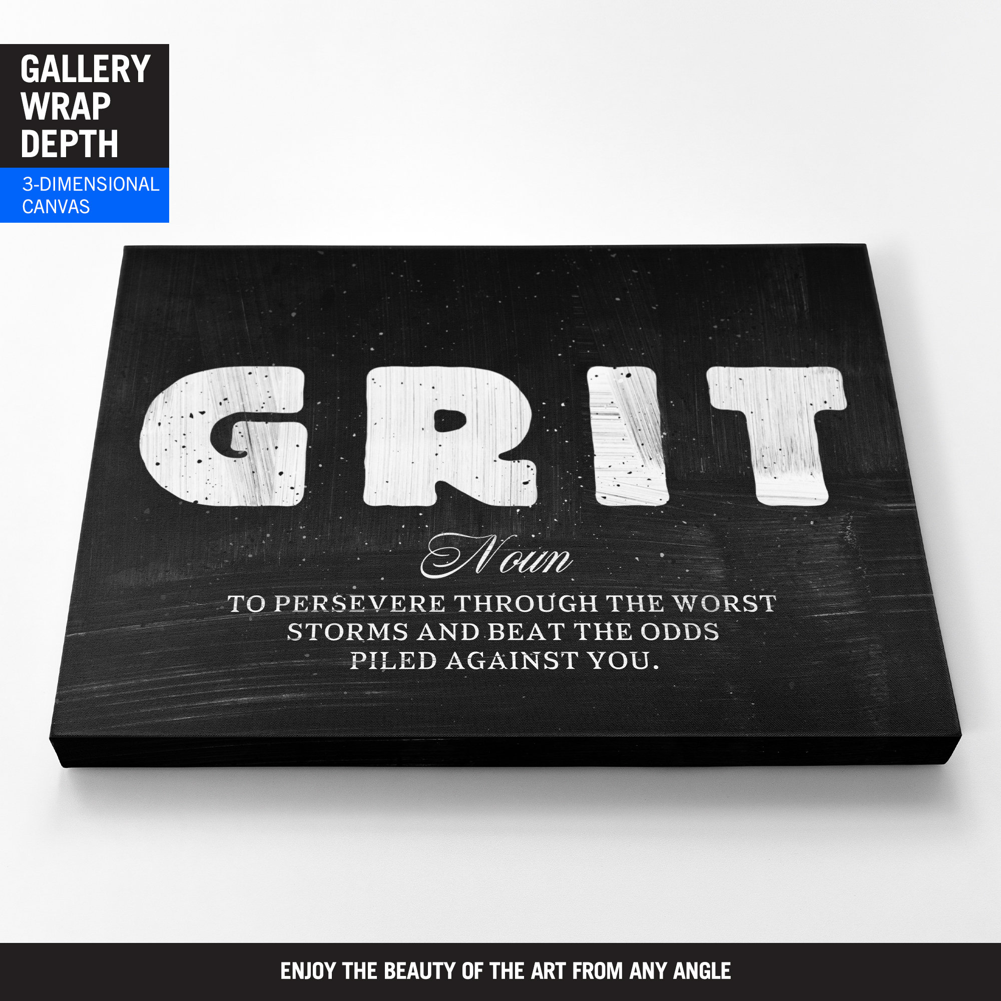 Grit Defined WALL ART Large Words on Canvas Wall Art White - Etsy