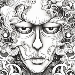 40 Printable Adult Coloring Pages Hi-res Psychedelic Art - Etsy