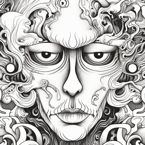 40 Printable Adult Coloring Pages Hi-res Psychedelic Art - Etsy
