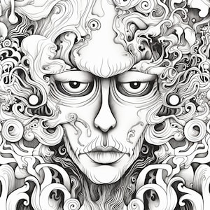 40 Printable Adult Coloring Pages - Hi-res Psychedelic Art - Etsy