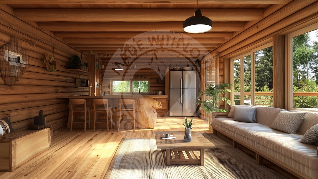 Modern Log Cabin Virtual Background for Microsoft Teams Zoom Webex ...