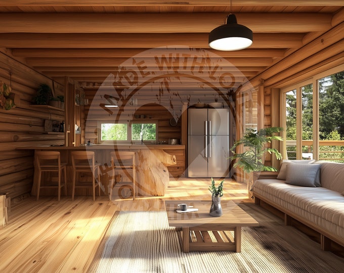 Modern Log Cabin Virtual Background for Microsoft Teams Zoom Webex ...