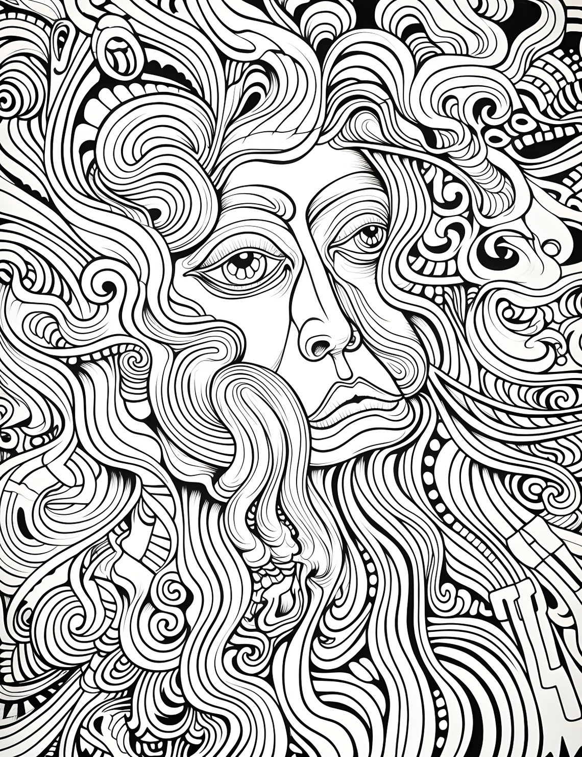 40 Printable Adult Coloring Pages - Hi-res Psychedelic Art - Etsy