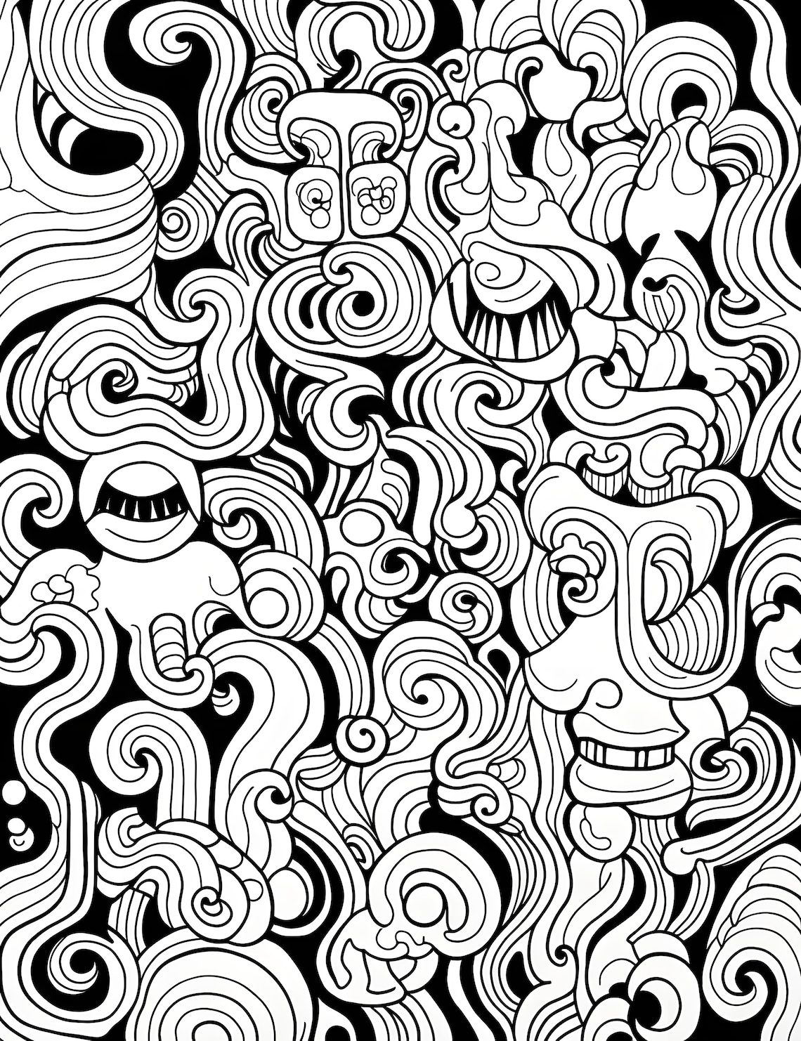 40 Printable Adult Coloring Pages Hi-res Psychedelic Art - Etsy Canada