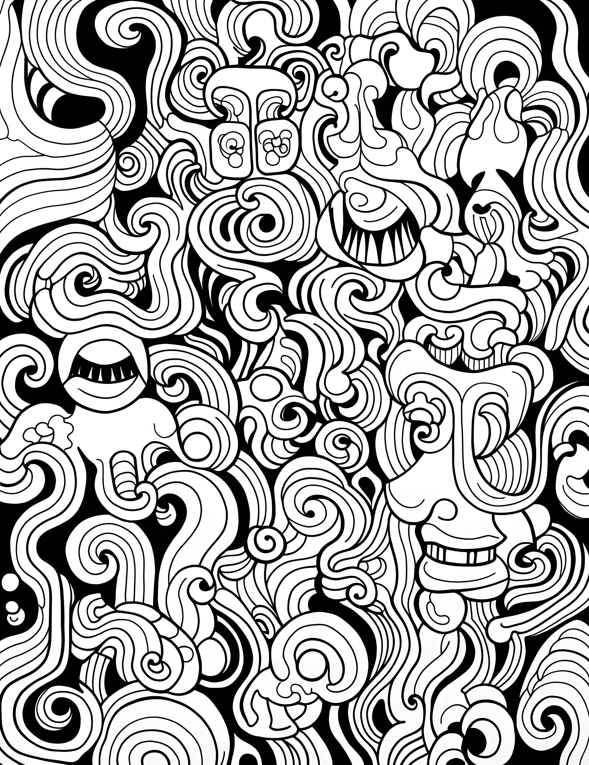 40 Printable Adult Coloring Pages Hi-res Psychedelic Art - Etsy Canada