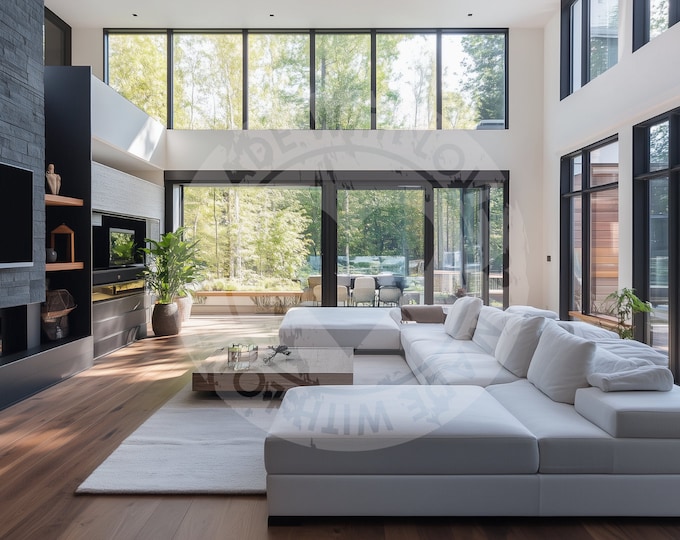 Modern Living Room Virtual Background for Microsoft Teams Zoom Webex ...