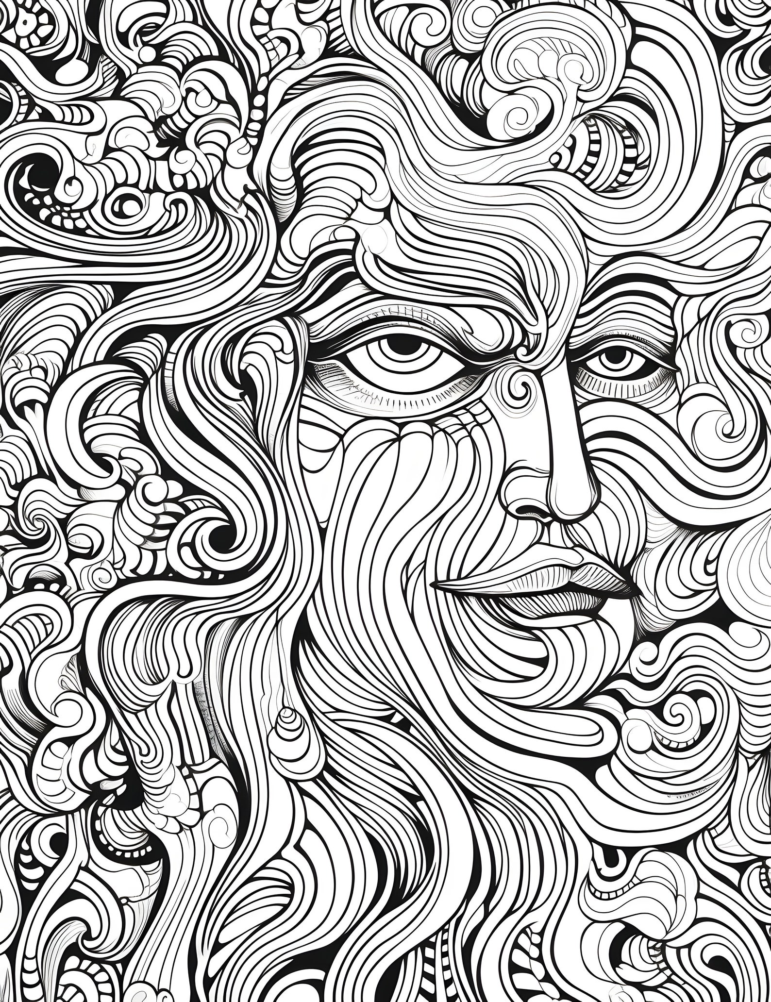 40 Printable Adult Coloring Pages - Hi-res Psychedelic Art - Etsy