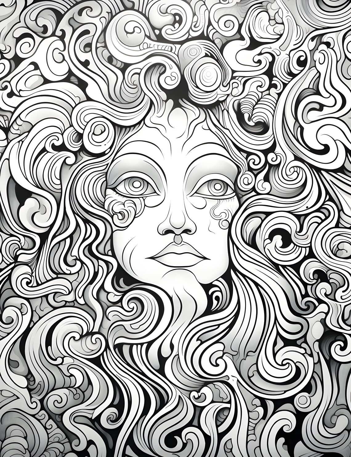 40 Printable Adult Coloring Pages - Hi-res Psychedelic Art - Etsy