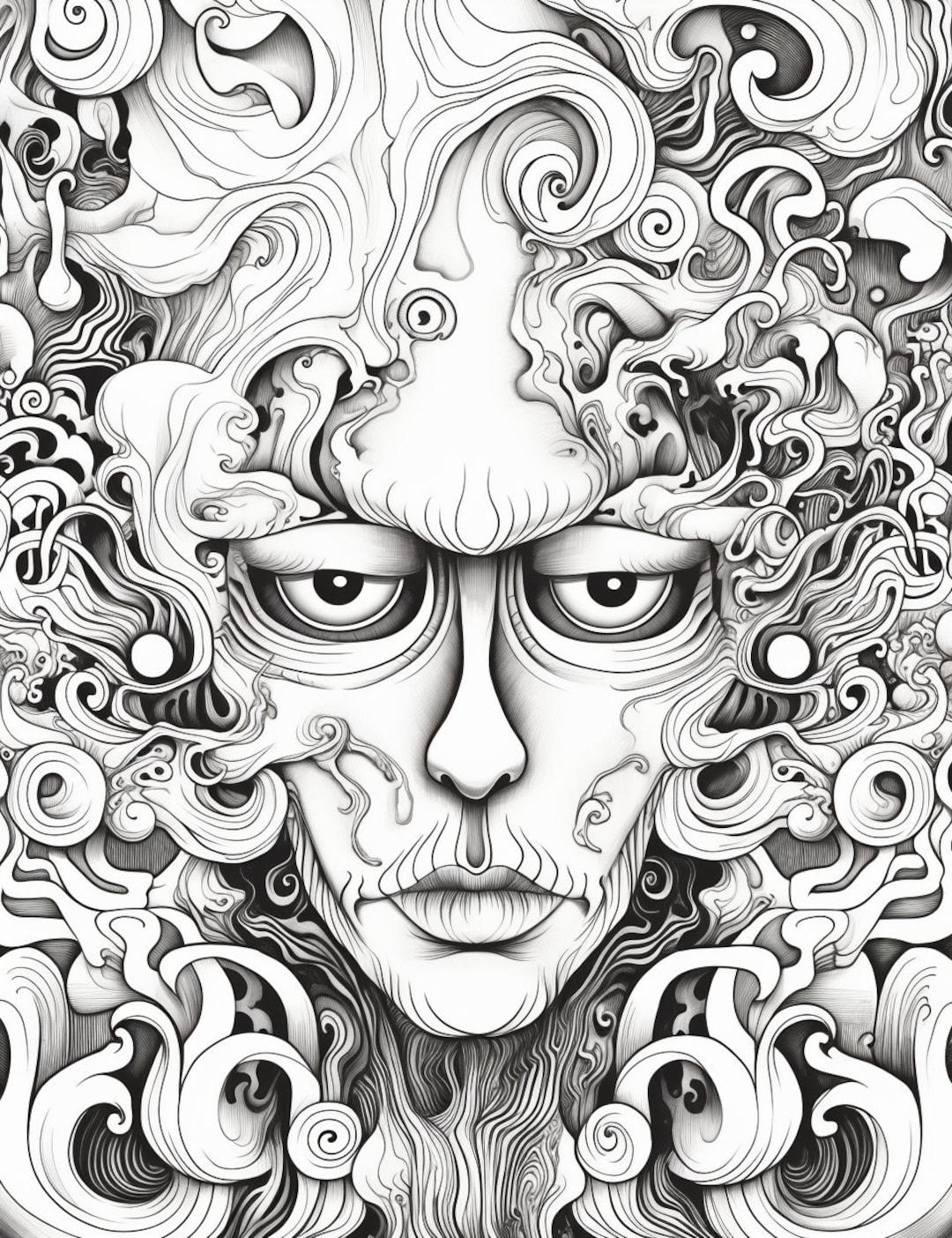 40 Printable Adult Coloring Pages - Hi-res Psychedelic Art - Etsy