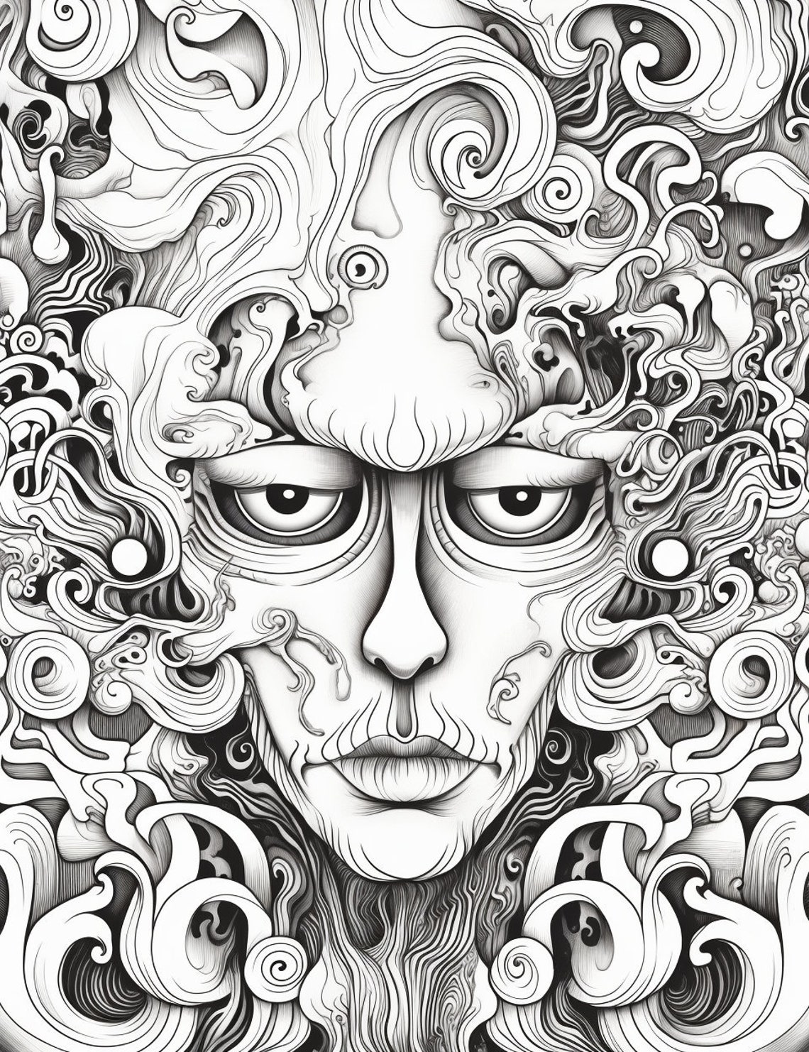 40 Printable Adult Coloring Pages Hi-res Psychedelic Art - Etsy Canada
