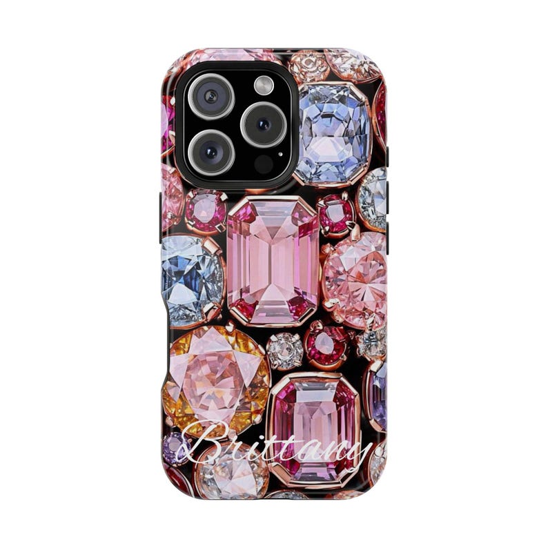 Gemstone iPhone 17 Phone Case | Pink Lilac Champagne Jewel Sparkle ...