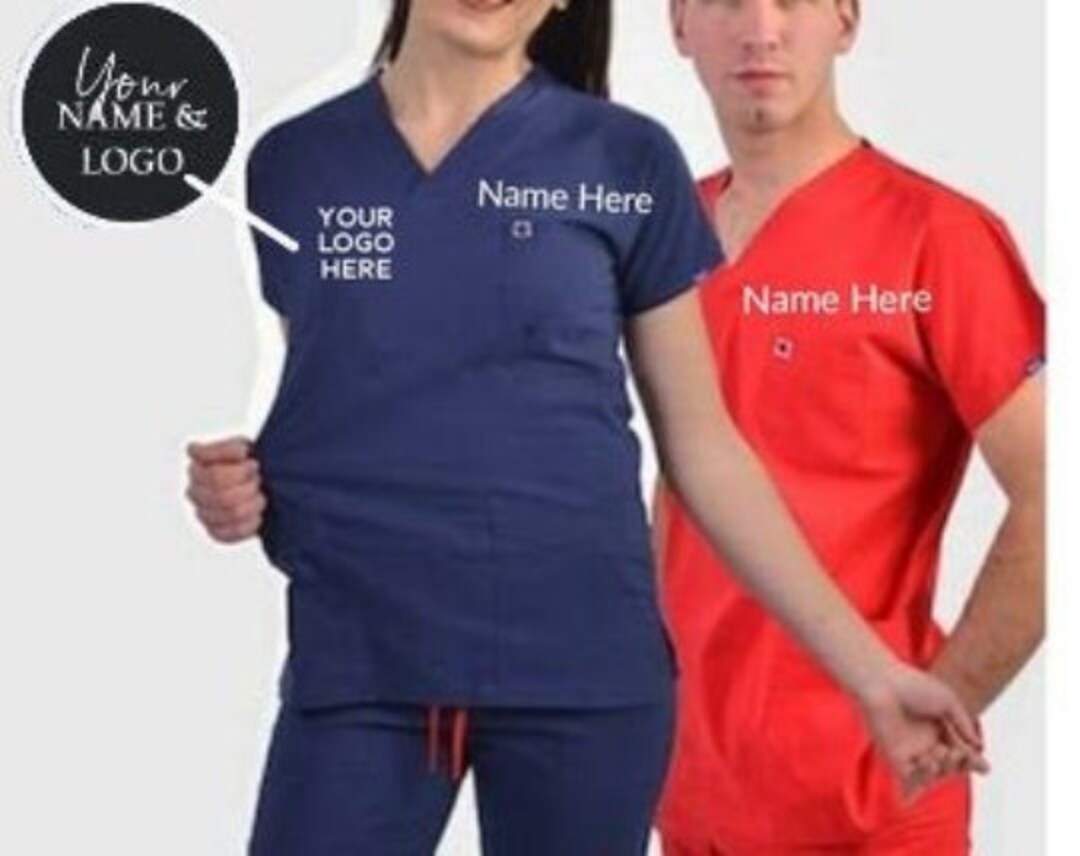 Personalized Scrub Set,high Quality Lycra Stretch Fabric,embroider Your ...