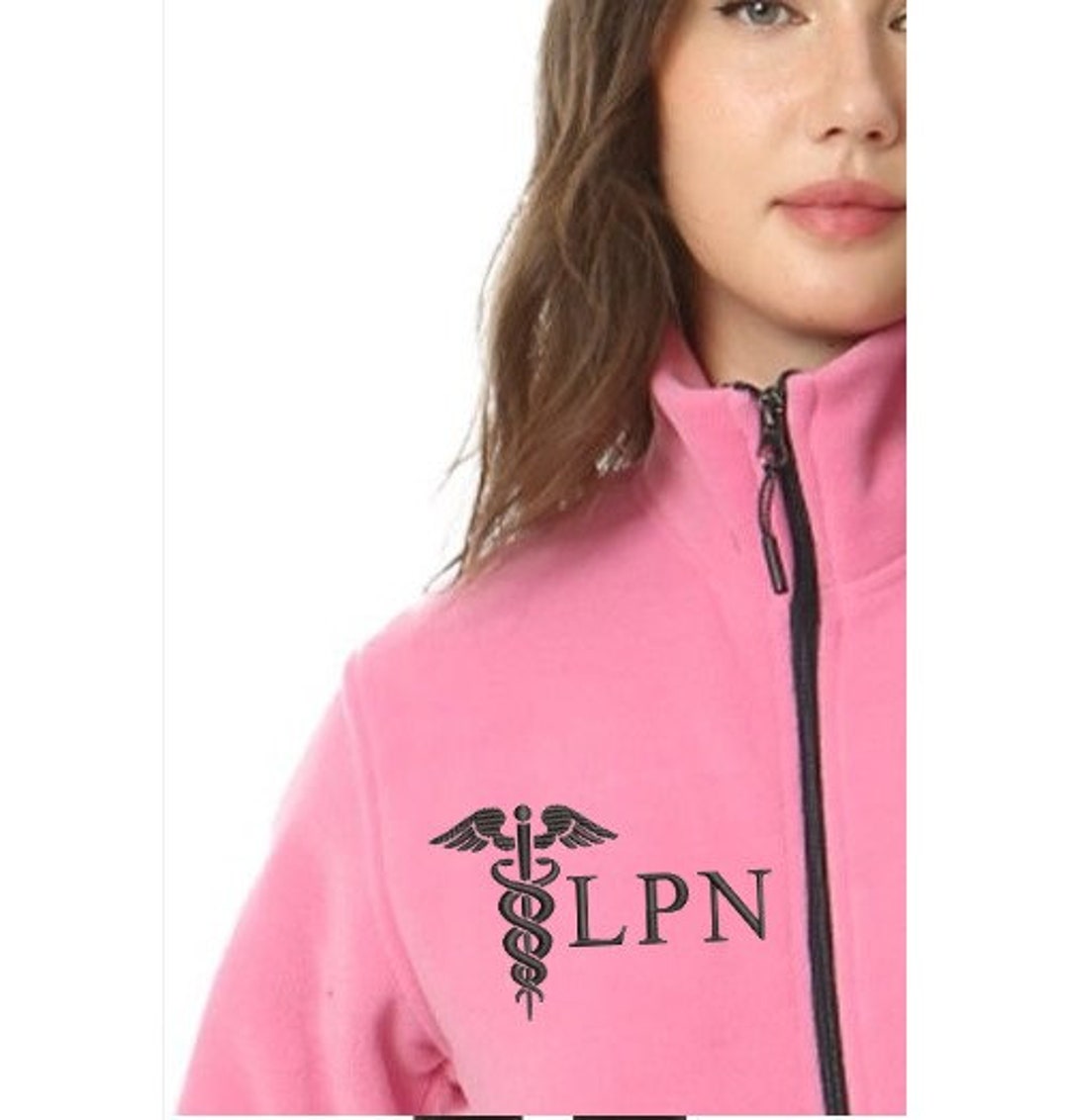 Pink Licensed Practical Nurse Full Zip Fleece / Stethoscope /doctor ...