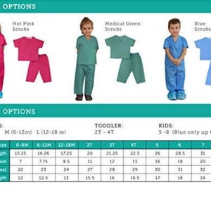 Personalized Monogrammed Kids' Scrubs, Child's Scrub Set,baby Scrubs ...