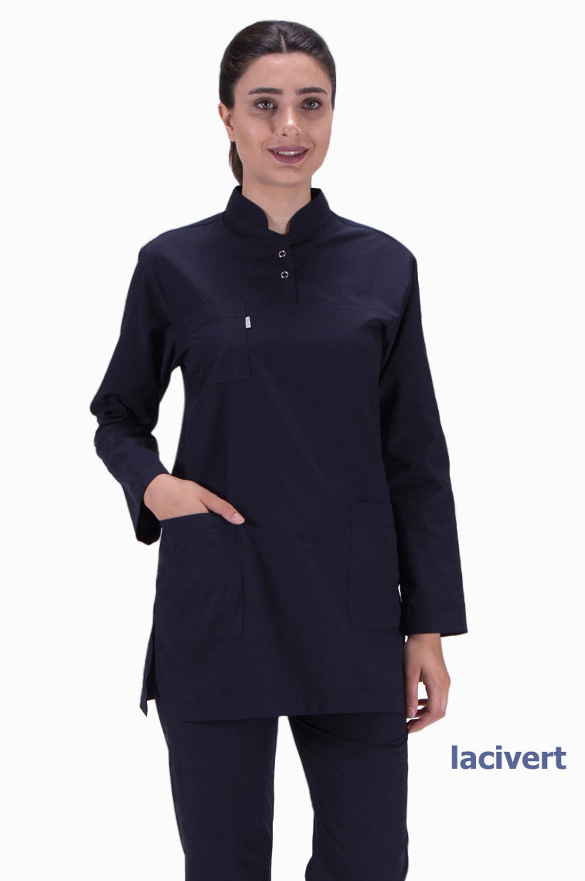 Long Sleeve Scrub Tophigh Quality Stretch Fabricembroider - Etsy