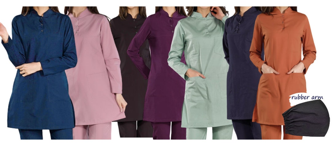 Long Sleeve Scrub Set,high Quality Stretch Fabric,embroider Your Logo ...