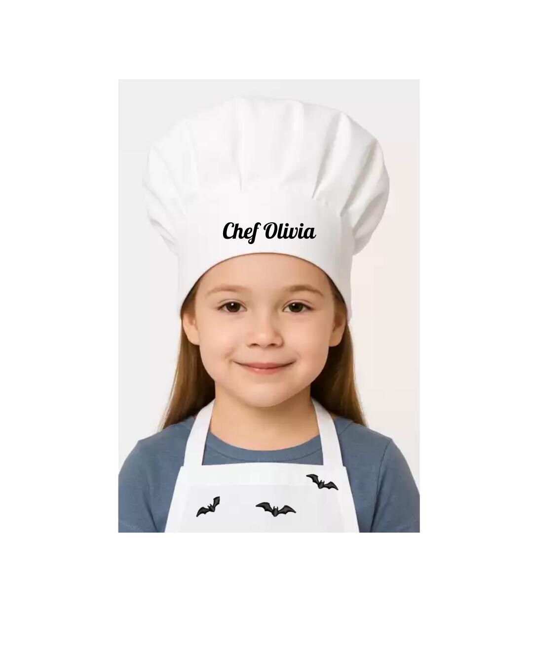 Personalized Halloween Chef Hat , Apron Set – Embroidered Pumpkin & Bat ...