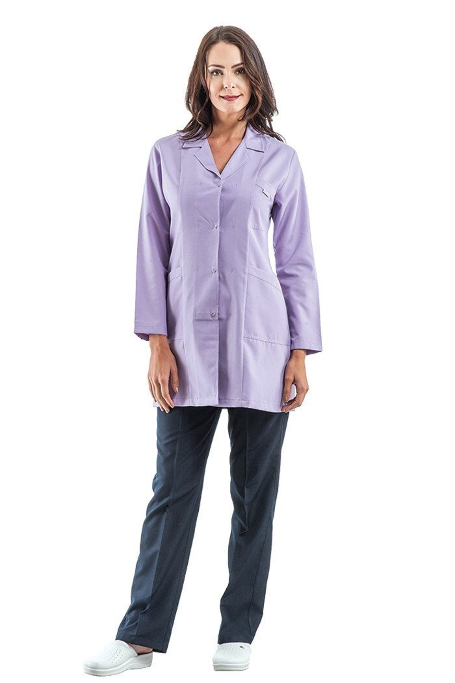 Light Pink Colorful Lab Coatslab Coatsembroidered | Etsy