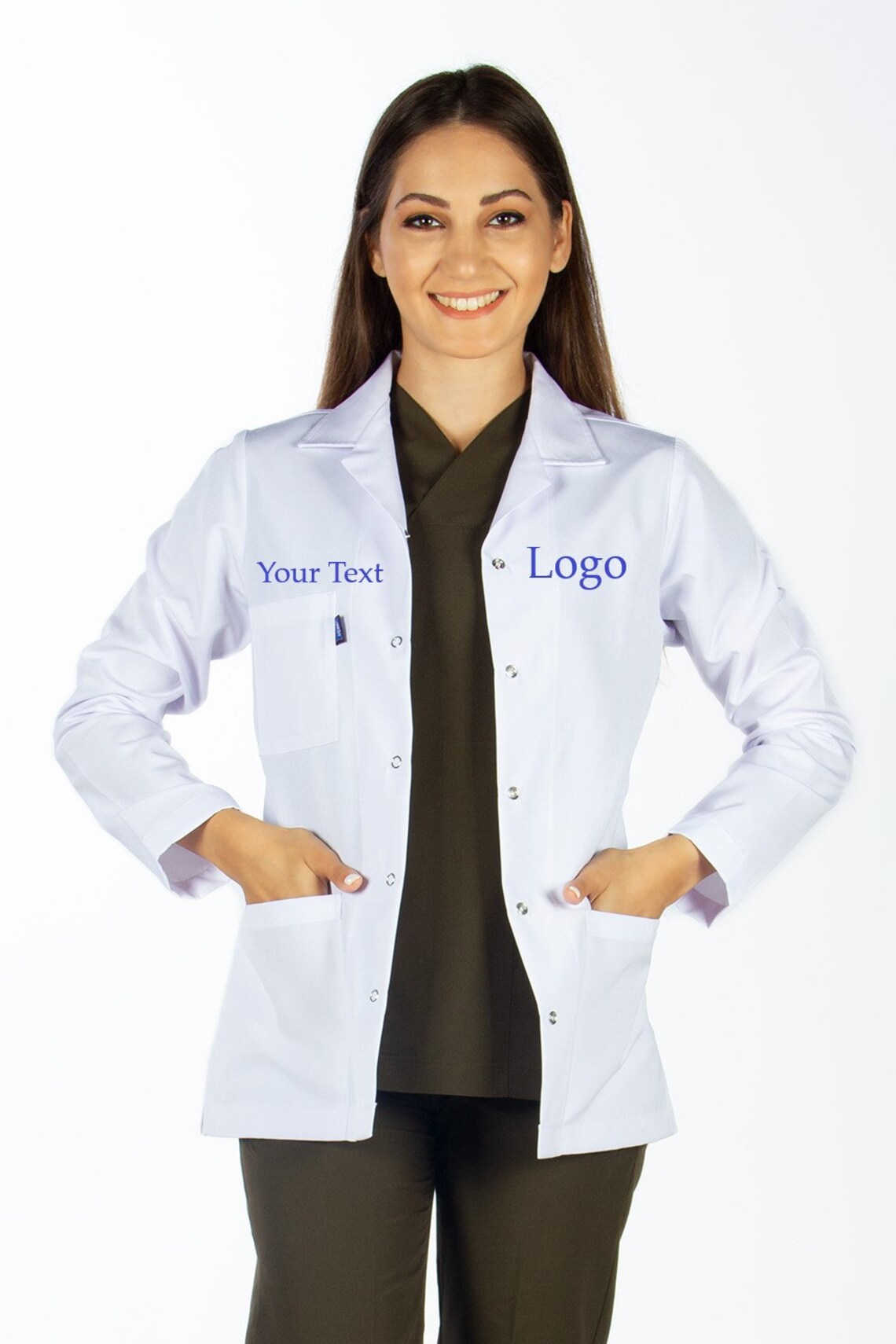 SHORT Lab Coat Embroidered Medical Lab Coat Personalized Lab - Etsy
